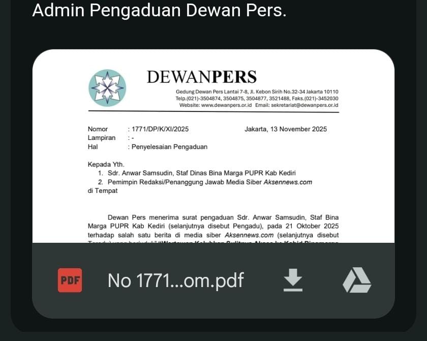 Surat Terbuka Hak Jawab Redaksi Media Aksennews Atas Penerimaan Surat ...